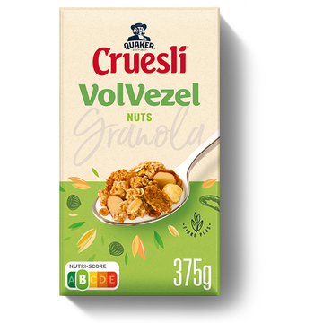 Quaker Cruesli Volvezel Noten 375 gr bestellen? | Jumbo