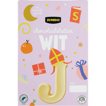 Jumbo Chocoladeletter Wit J 160 g bestellen? | Jumbo