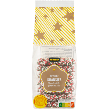 Jumbo Gevulde Kransjes Rood, Wit & Groen Musket 180 g bestellen? | Jumbo