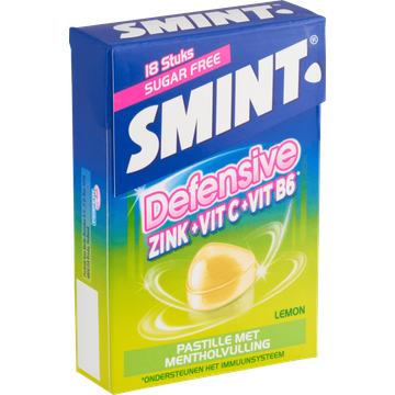 Smint Defensive Pastilles Lemon Suikervrij Fliptop box 18 stuks ...