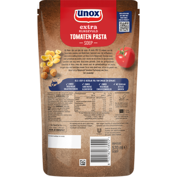 Unox Extra Rijkgevuld Soep In Zak Tomaten Pasta 570 ml bestellen? | Jumbo