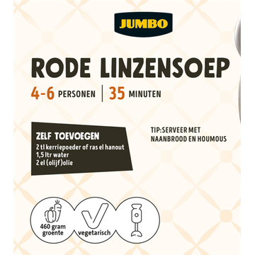 Jumbo Soeppakket Rode Linzensoep 4-6 Personen bestellen? | Jumbo