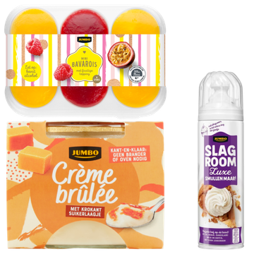 Jumbo CrÃ¨me BrÃ»lÃ©e en Mini Bavarois met Slagroom 8 Personen ...