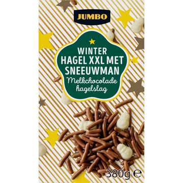 Jumbo Winter Hagel XXL met Sneeuwman Melkchocolade Hagelslag 380 g ...
